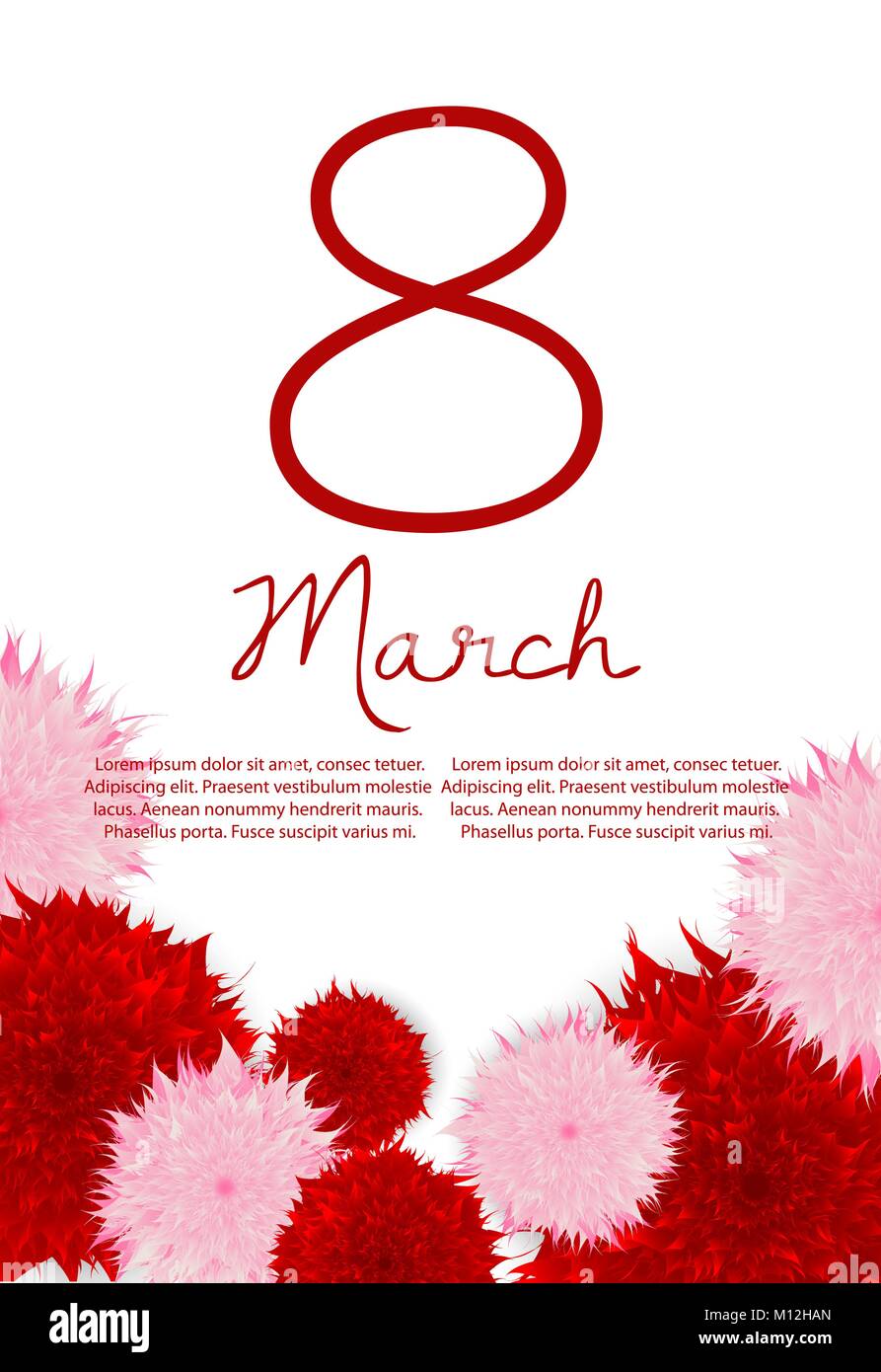 8 mars Journée internationale de la femme. Vector carte de vœux ...