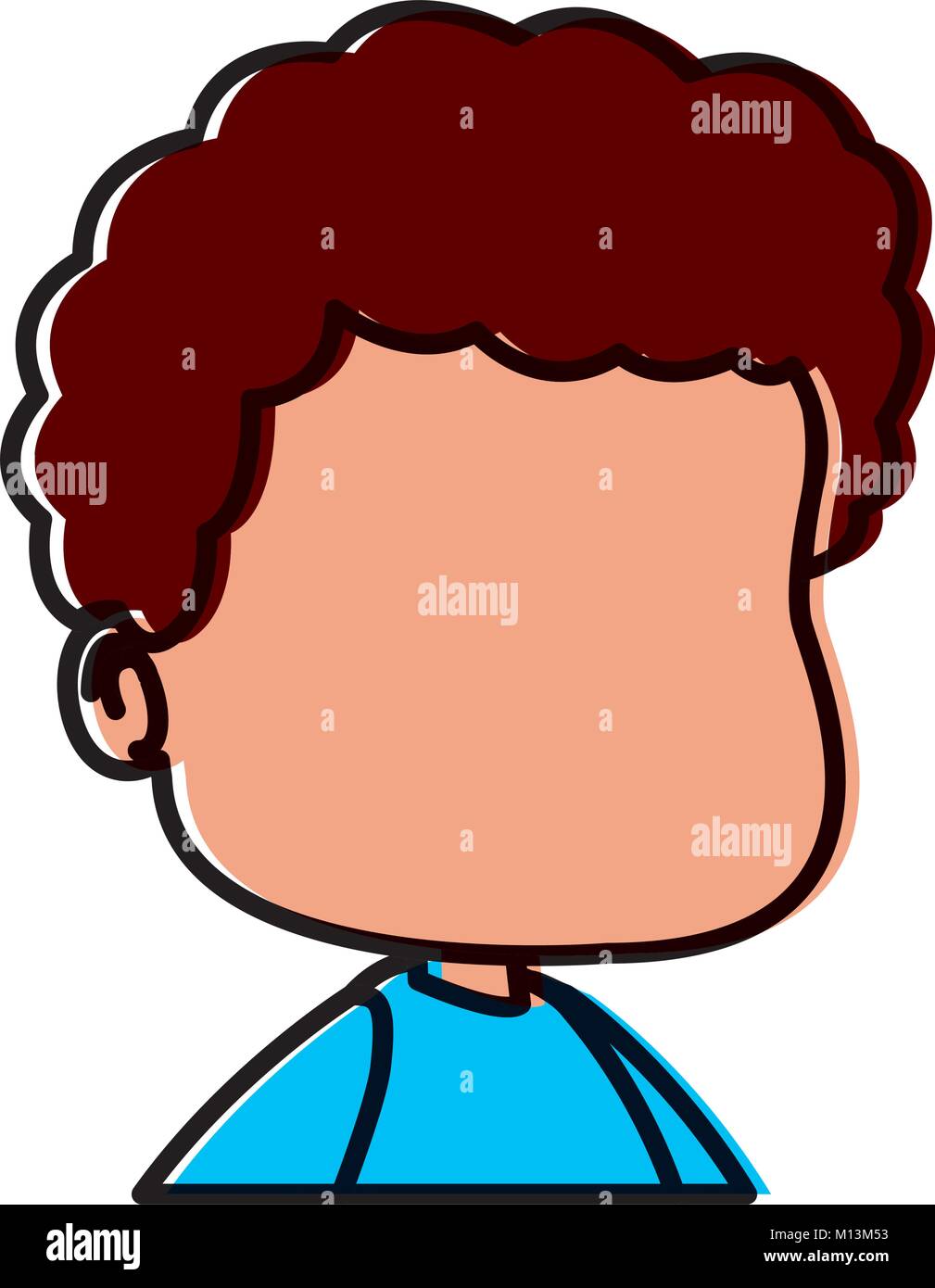 Dessin animé garçon sans visage Image Vectorielle Stock - Alamy