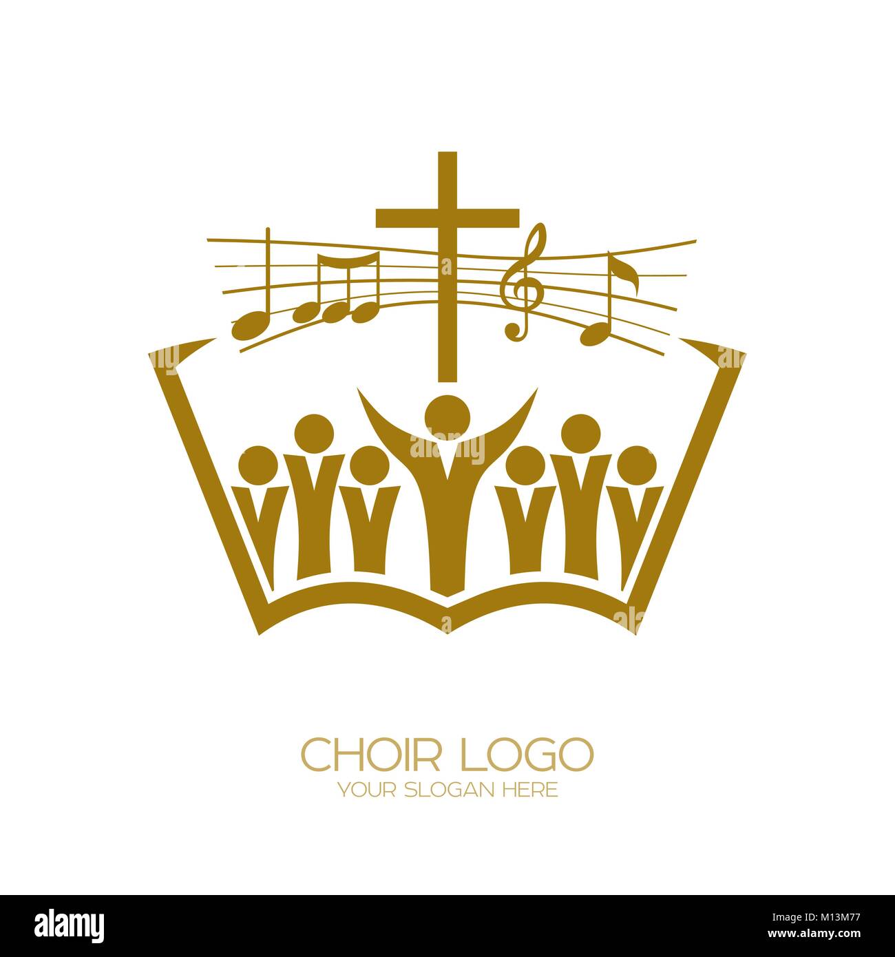 Logo de la musique. Symboles chrétiens. L'Église de Dieu à Jésus Christ ...