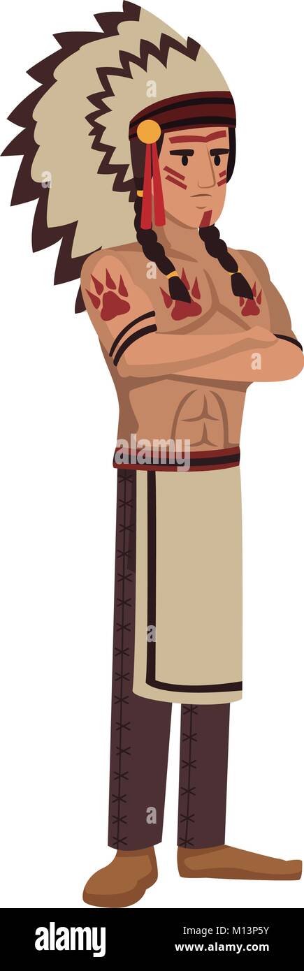 Portrait cherokee man cherokee Banque d'images vectorielles - Alamy
