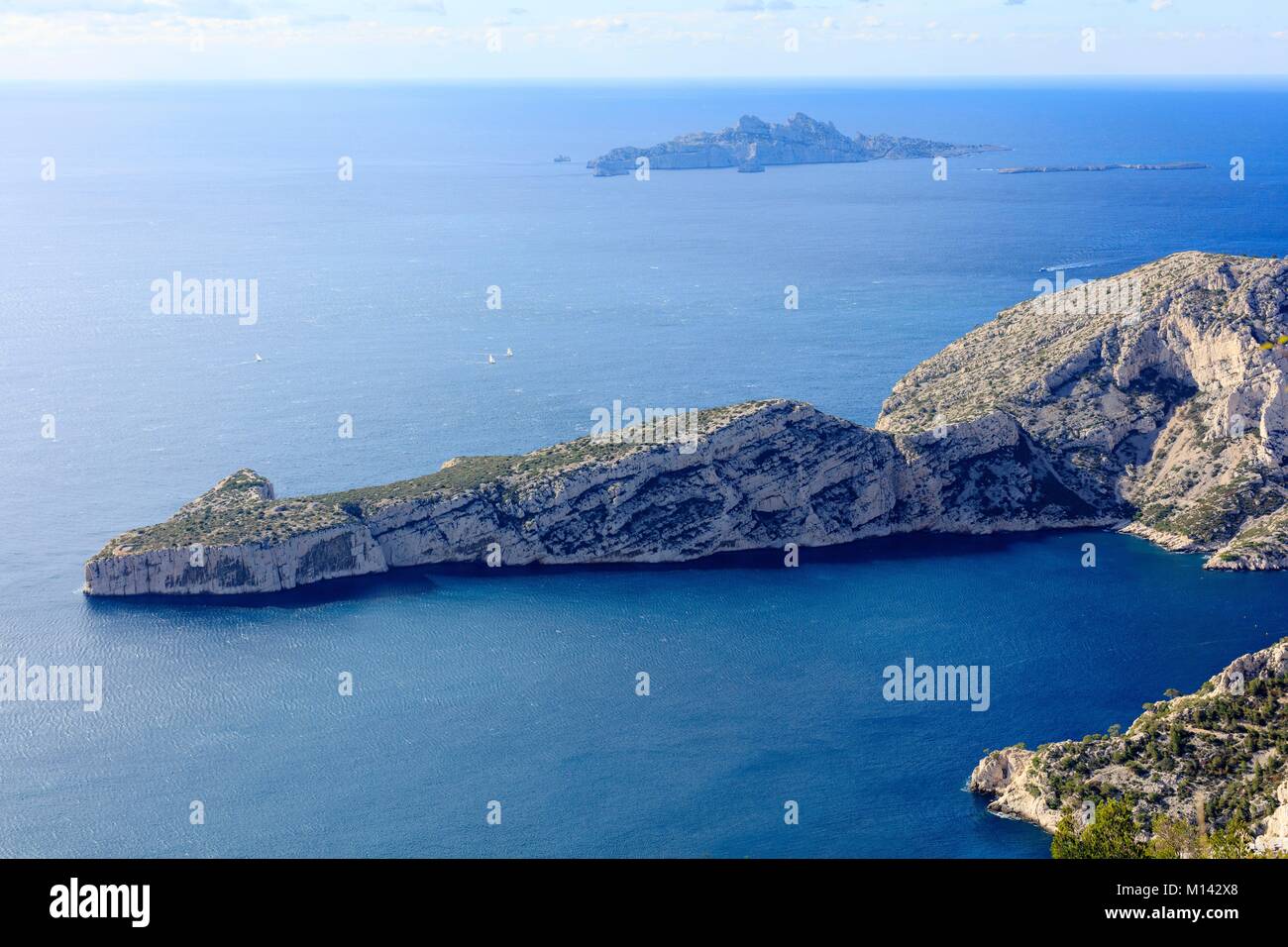 France, Bouches du Rhône, Parc National des Calanques, Marseille, le ...