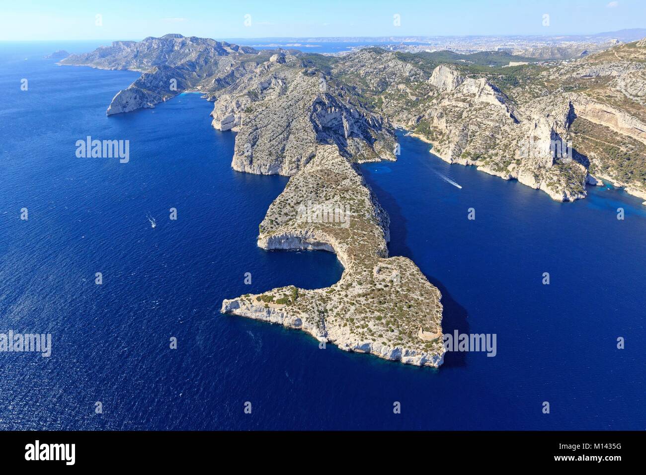 France, Bouches du Rhône, Parc National des Calanques, Marseille ...