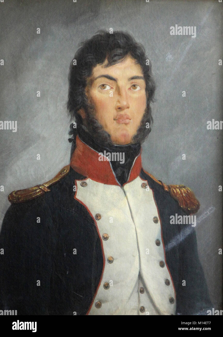 Peinture huile toile portrait du lieutenant-colonel Louis-Gabriel ...