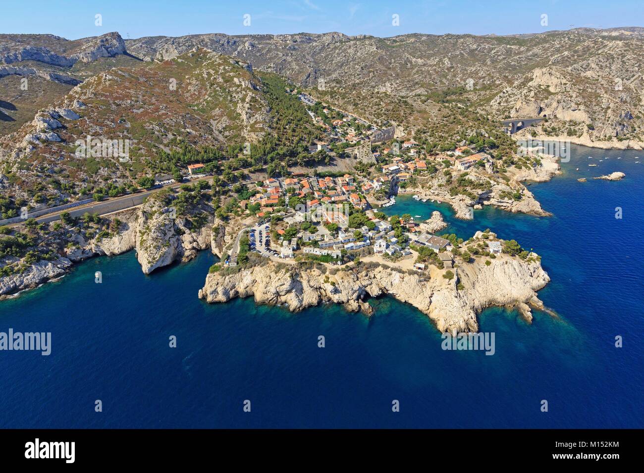 France, Bouches du Rhône, la Côte Bleue, Marseille, Calanque de Niolon ...