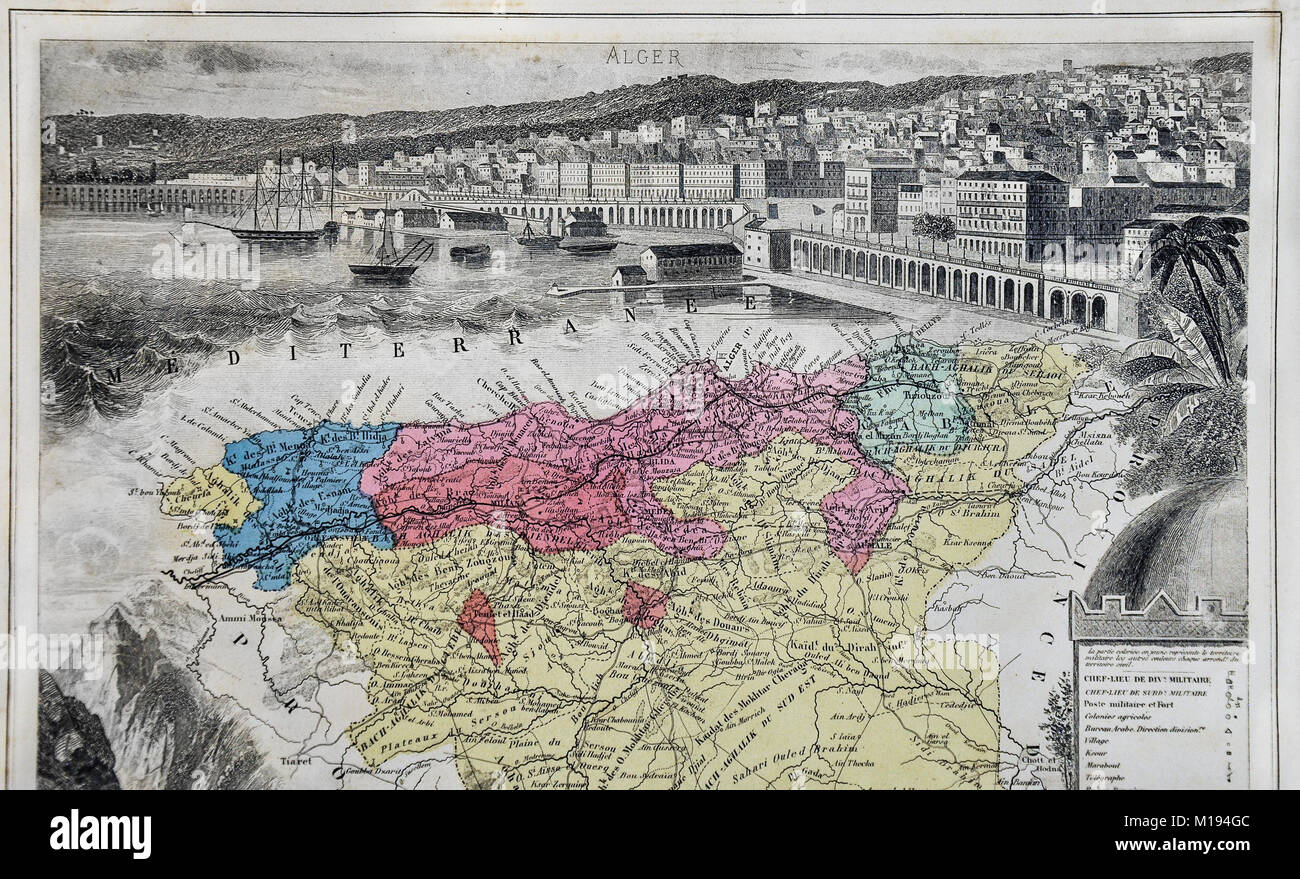 Carte antique d'alger Banque de photographies et d’images à haute résolution - Alamy