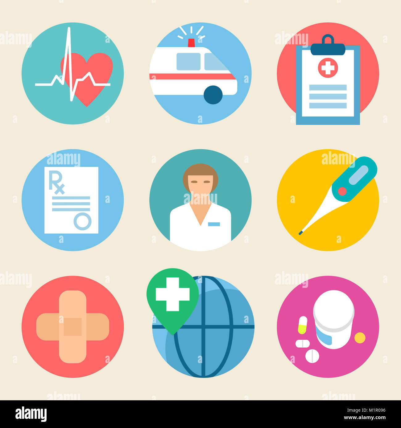 Medical icon set. Les soins de médecine, médecin de l'hôpital de l ...