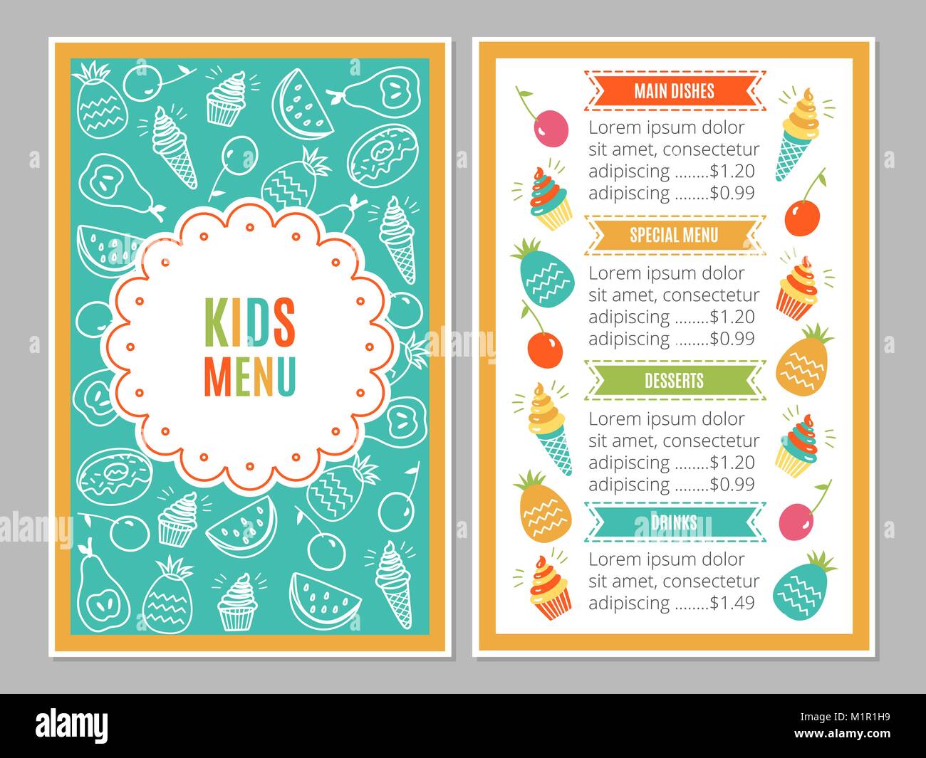 Modele de menu pour enfants Banque de photographies et d’images à haute ...