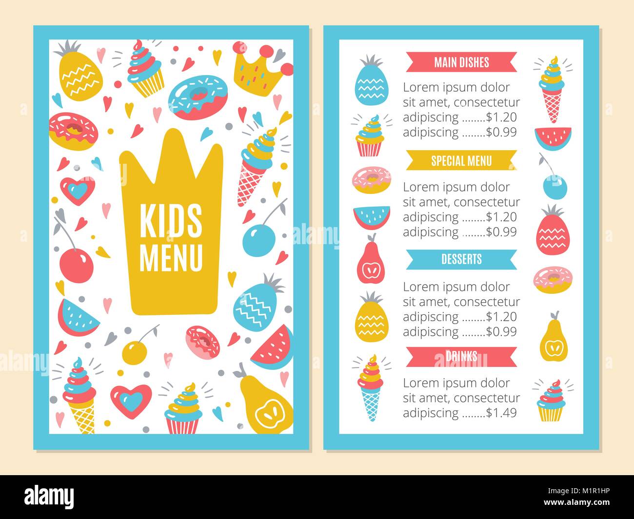 Modele de menu pour enfants Banque de photographies et d’images à haute ...