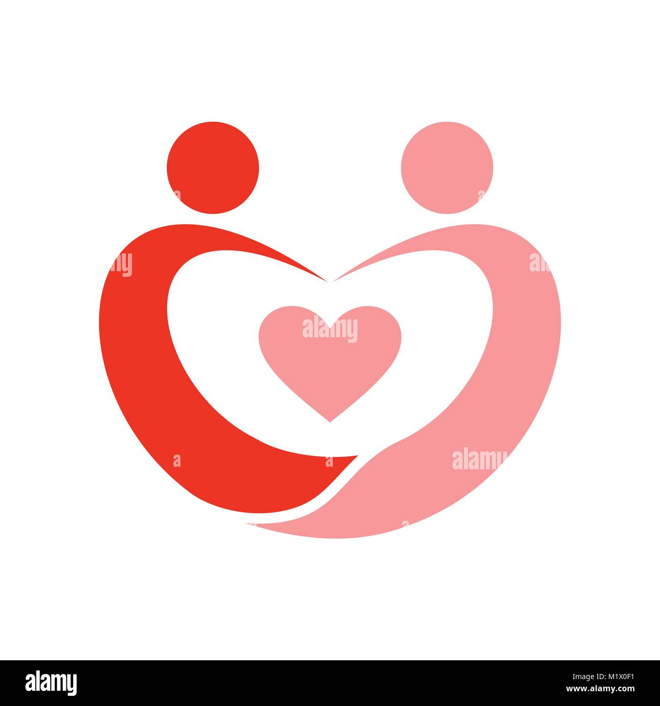 Couple in Love Symbole Swoosh Logo Design graphique de vecteur Image ...