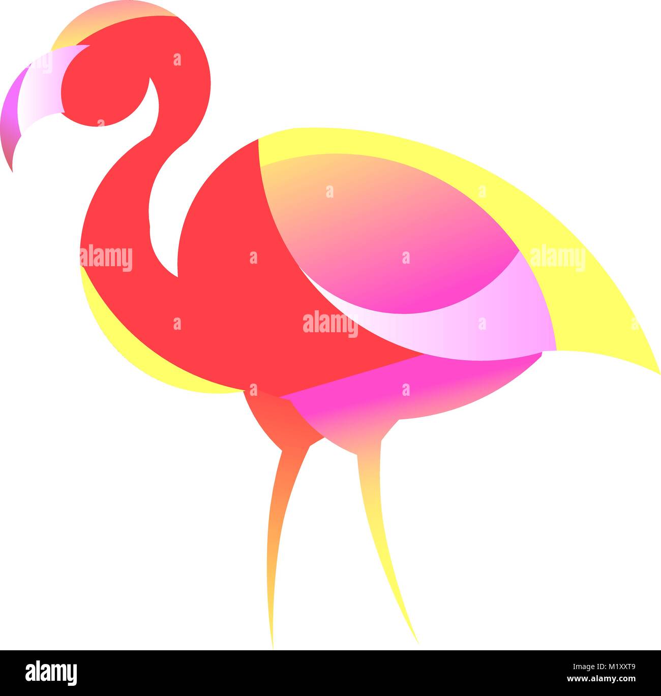 Logo en couleur des flamants roses. L'icône d'oiseaux simple modèle ...