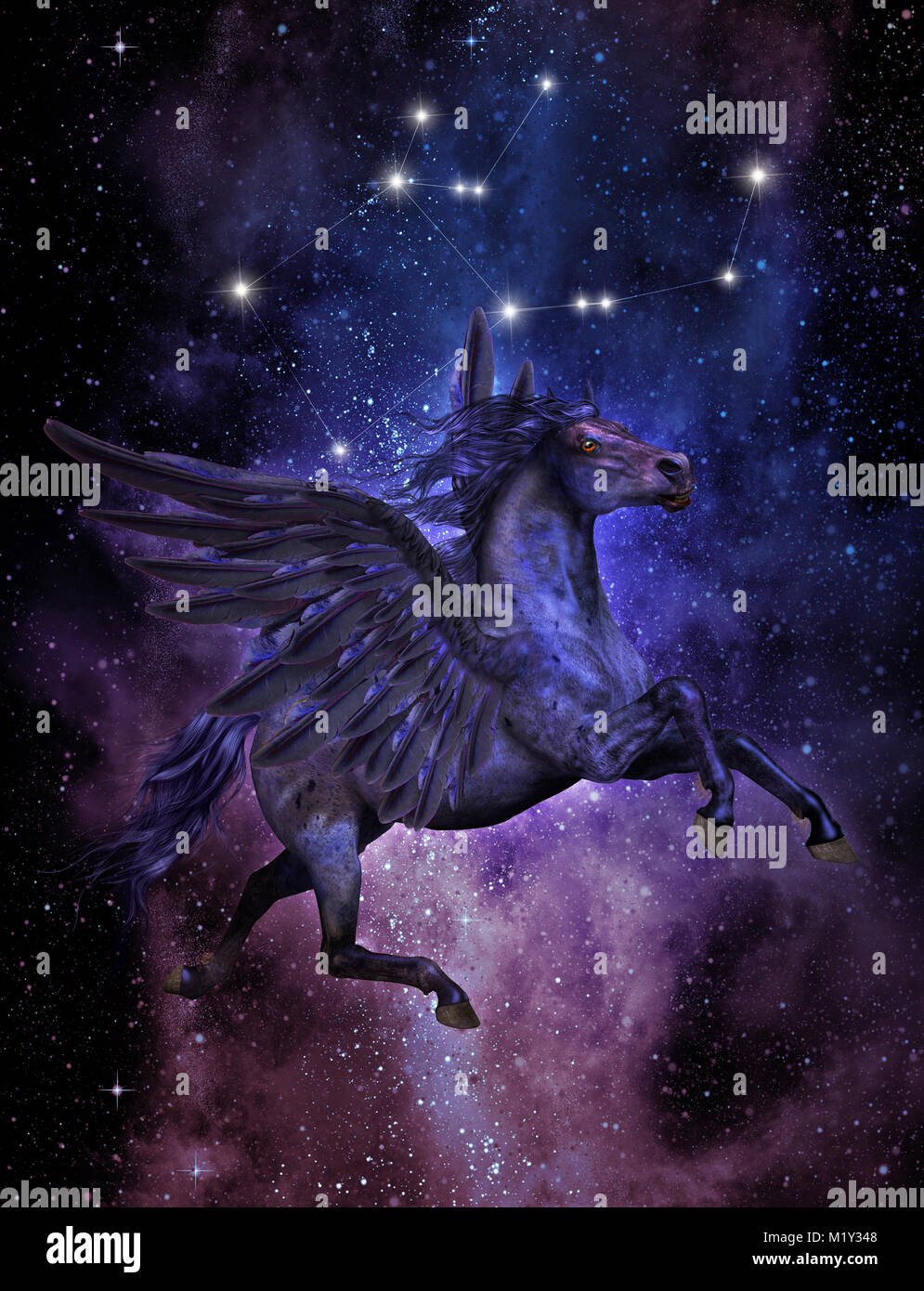 3d computer graphics de Pegasos, le cheval ailé de la mythologie ...