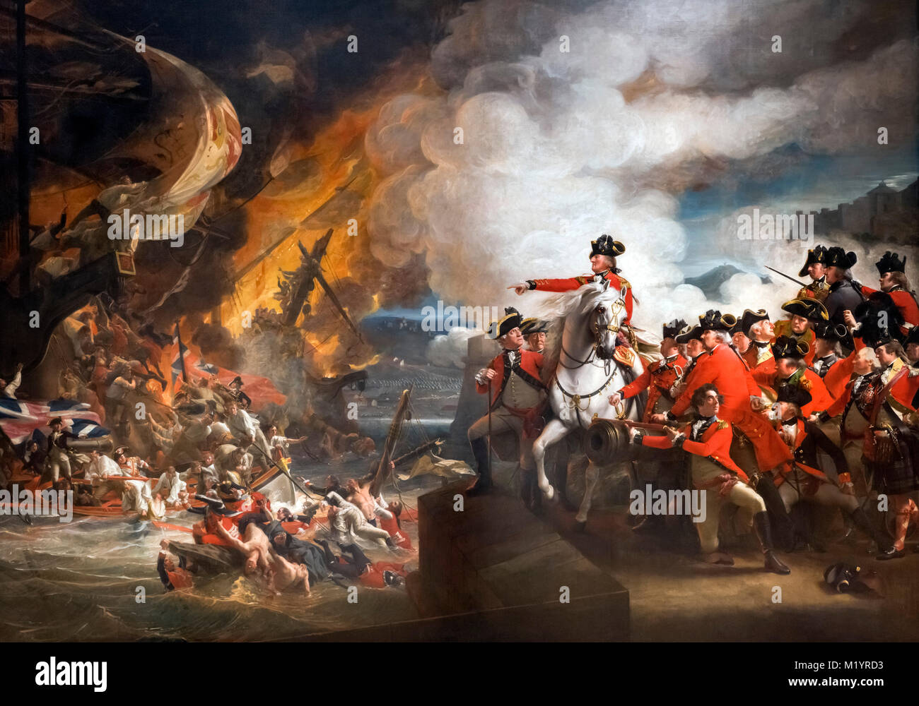 Defeat of the floating batteries at gibraltar Banque de photographies ...