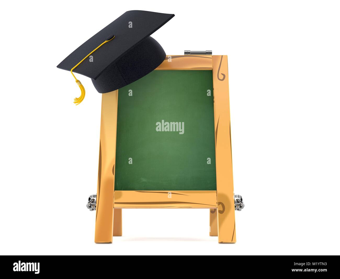 Tableau en bois avec graduation hat isolé sur fond blanc Photo Stock ...