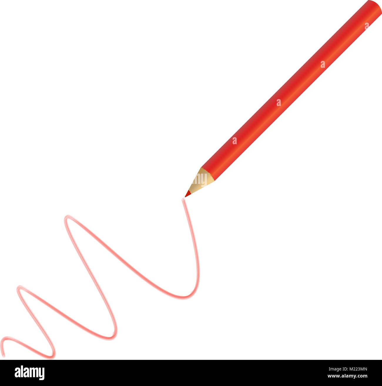 Dessin au crayon rouge Banque d'images vectorielles - Alamy