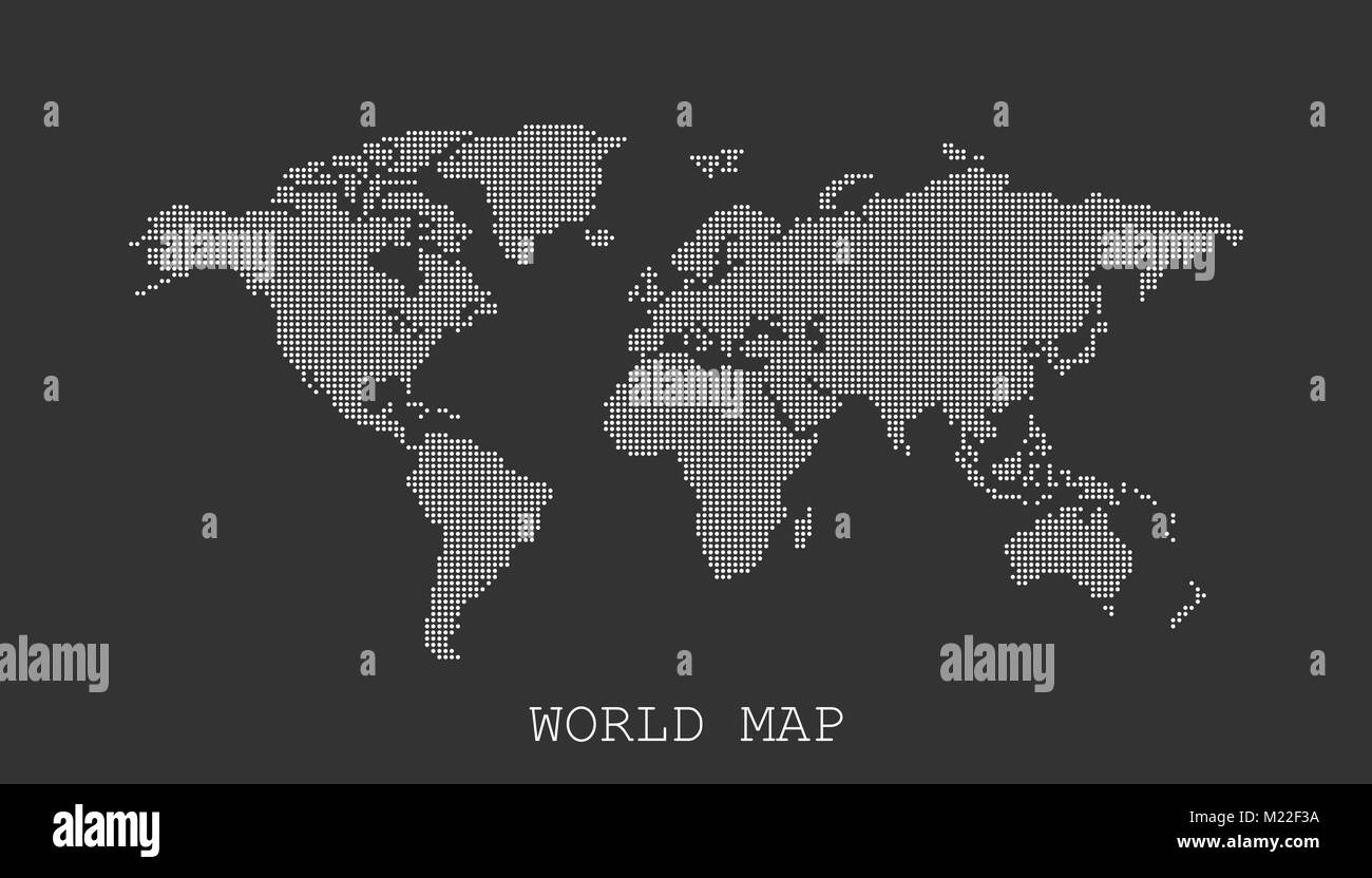 Carte Du Monde En Noir Et Blanc Vierge