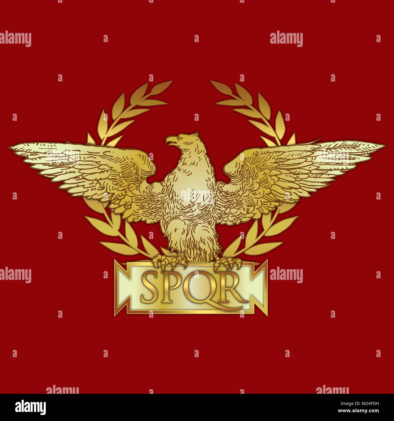 Empire romain drapeau historique et symbole, SPQR Image Vectorielle ...