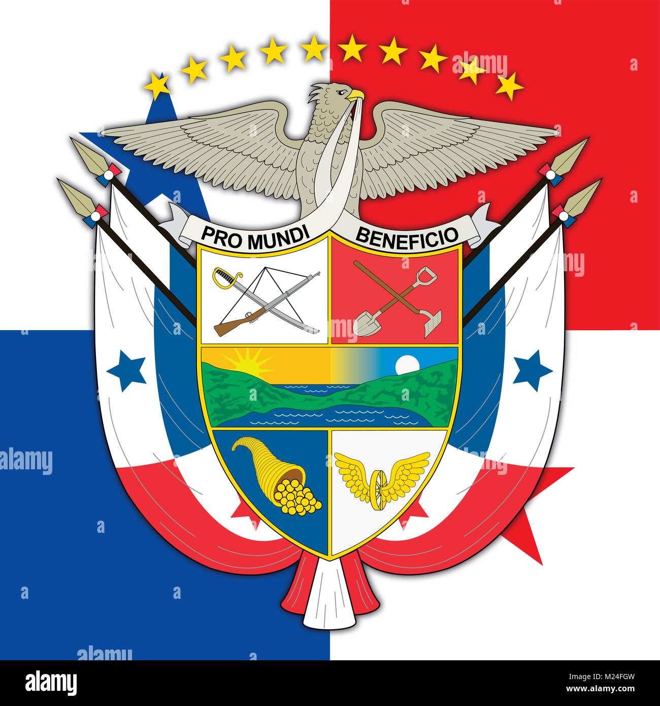 Panama armoiries et Drapeau, deux symboles de la nation Image ...