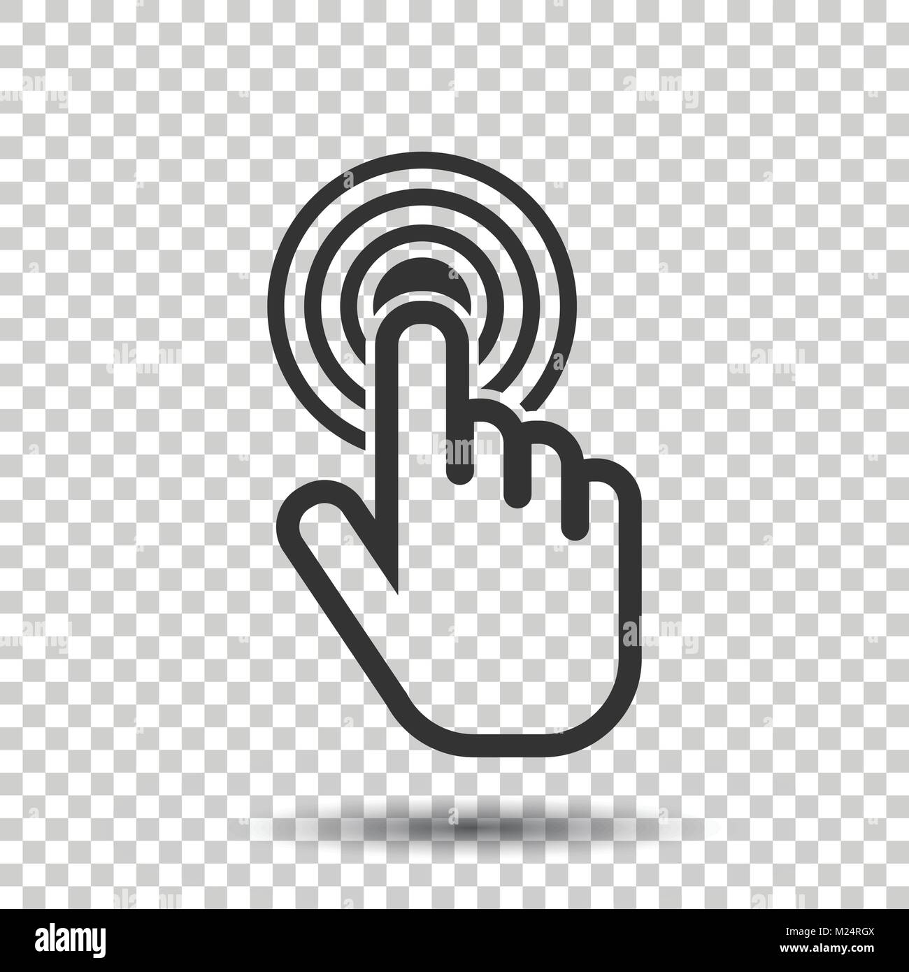 Cliquez sur l'icône ici. Curseur main signes. Bouton noir télévision vector illustration Image ...