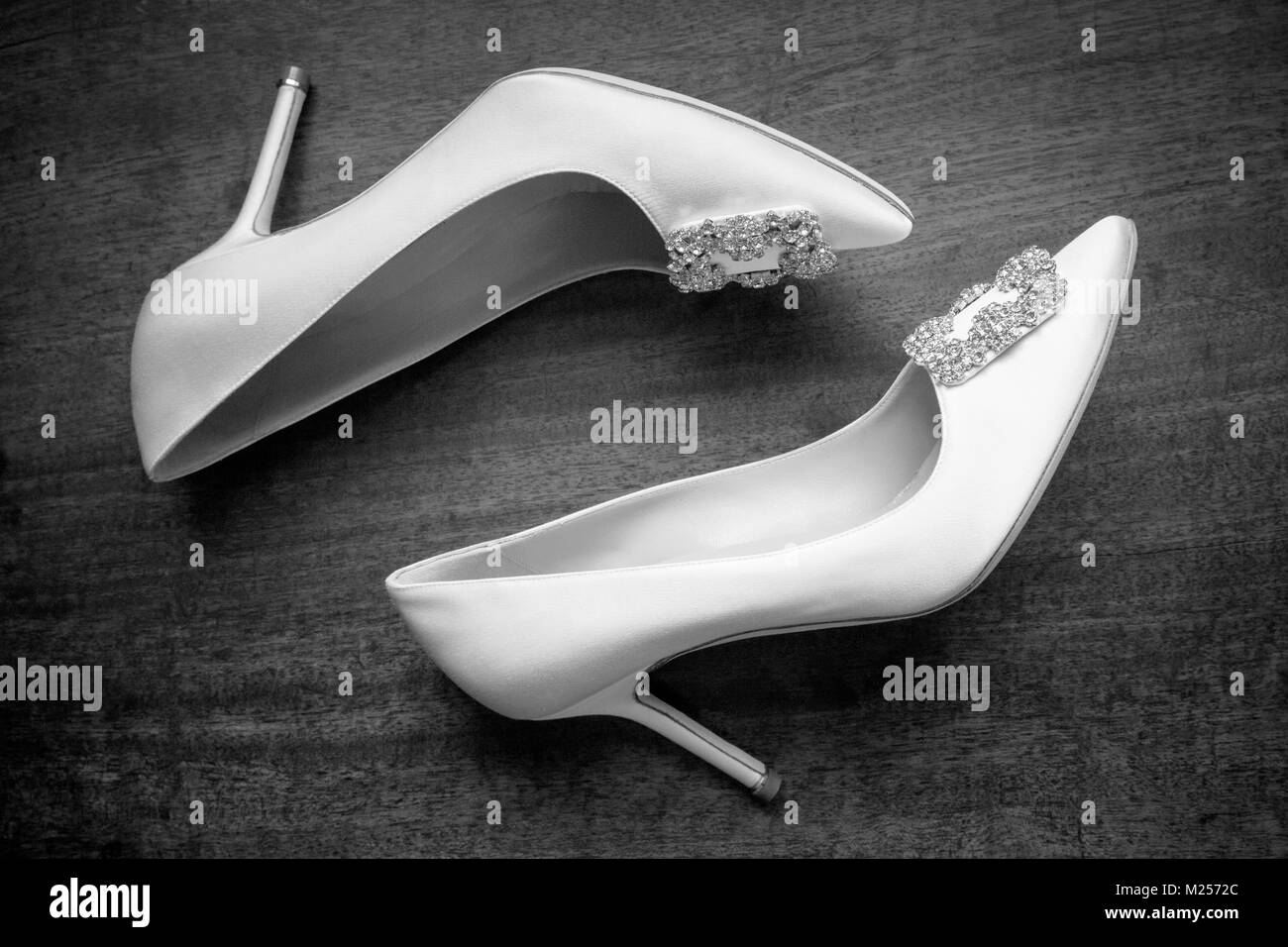 Satin wedding shoes Banque de photographies et d’images à haute ...