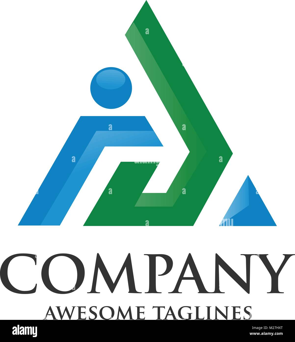 Lettre d'un logo avec la figure et flèche cachée style vector logo 3d ...