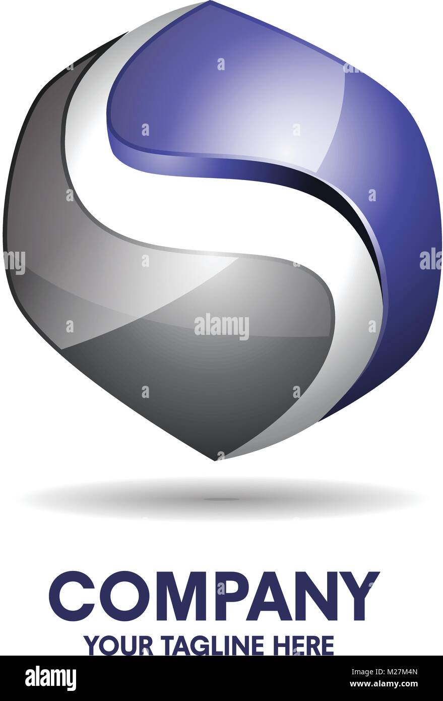 Lettre s logo 3d vector illustration modèle, lettre S, vecteur logo ...