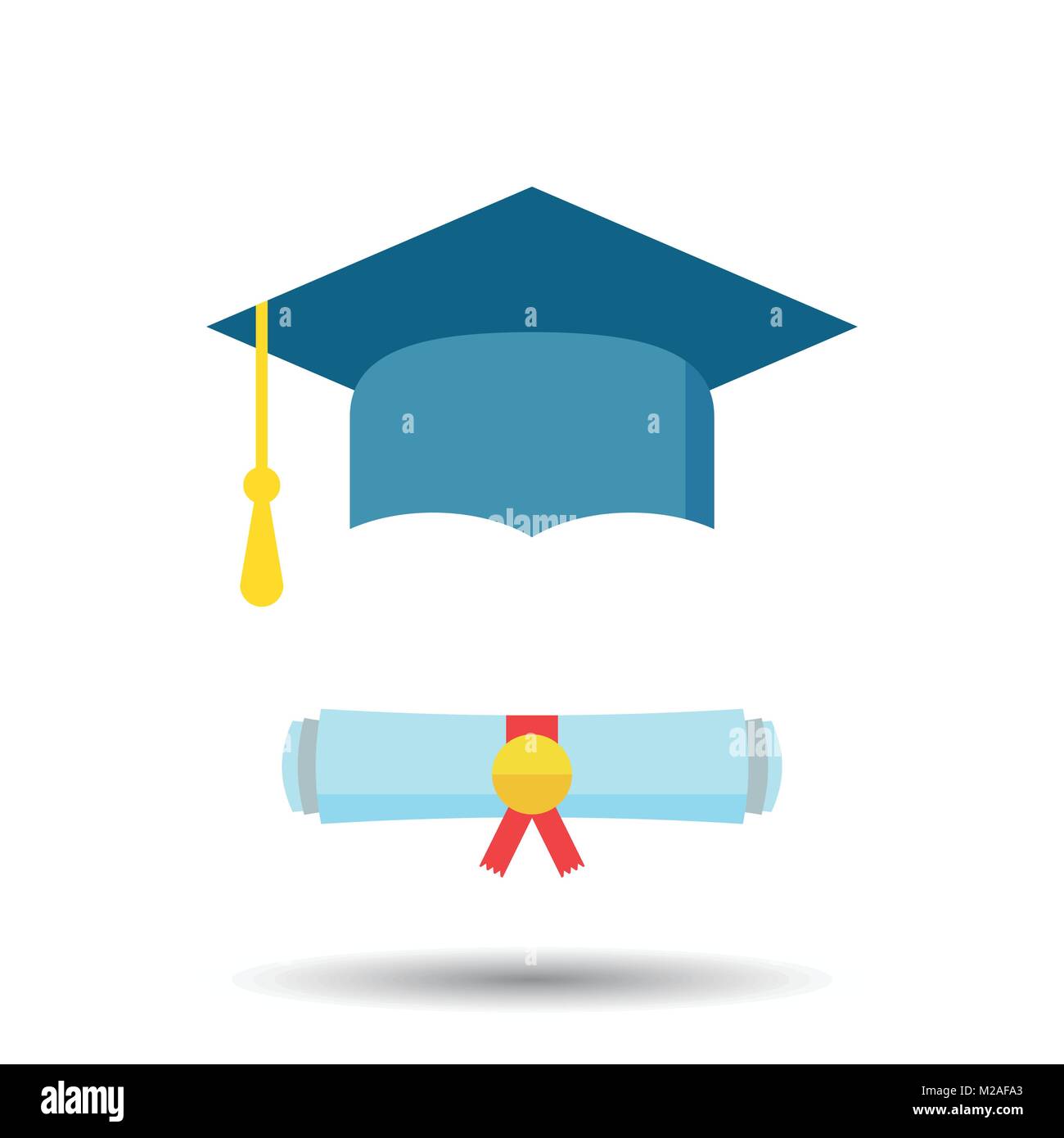 Graduation cap ou à un diplôme d'illustration vectorielle, l'icône de ...