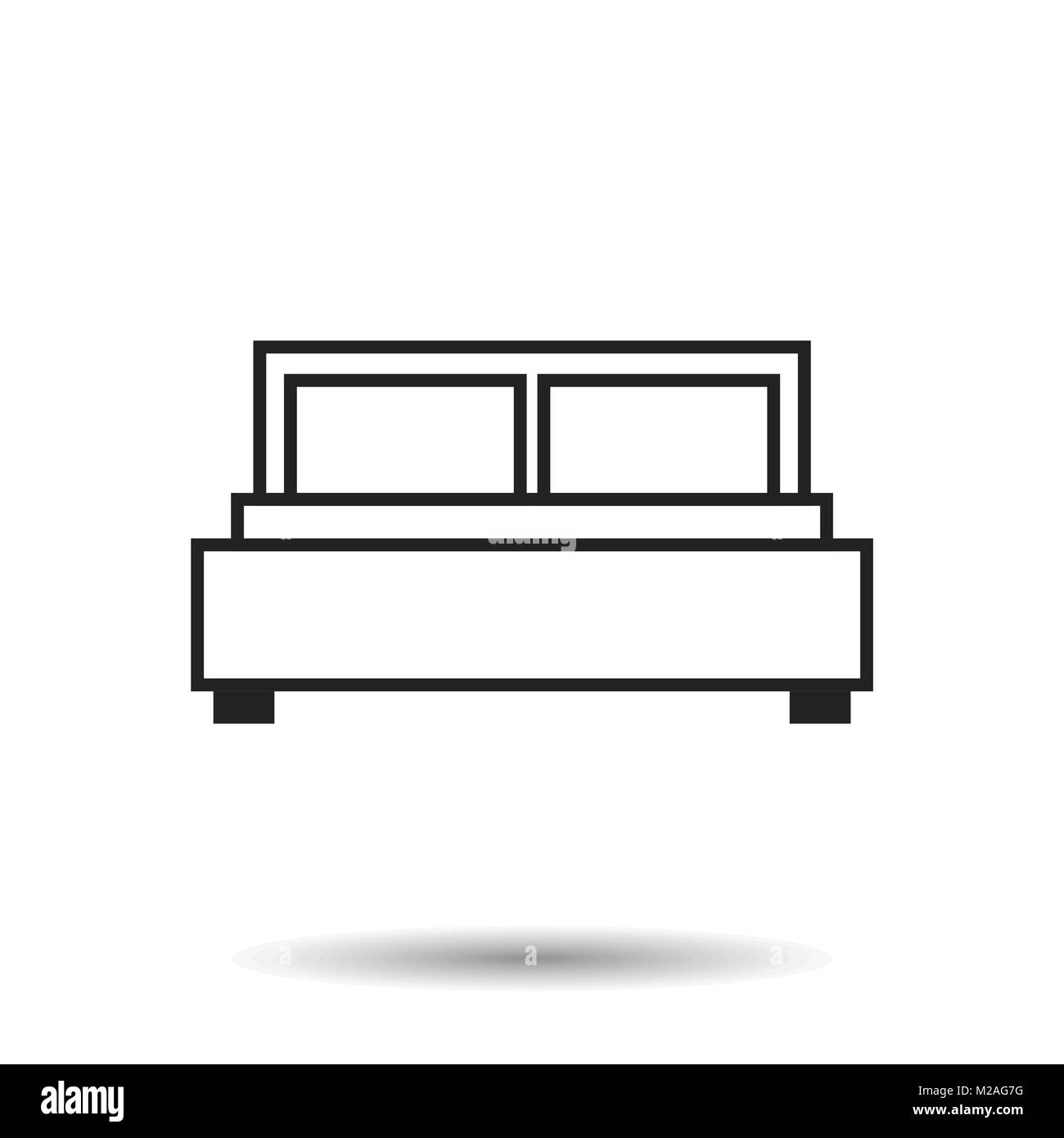 Bed vector illustration isolé sur fond blanc. Icône lit vector ...