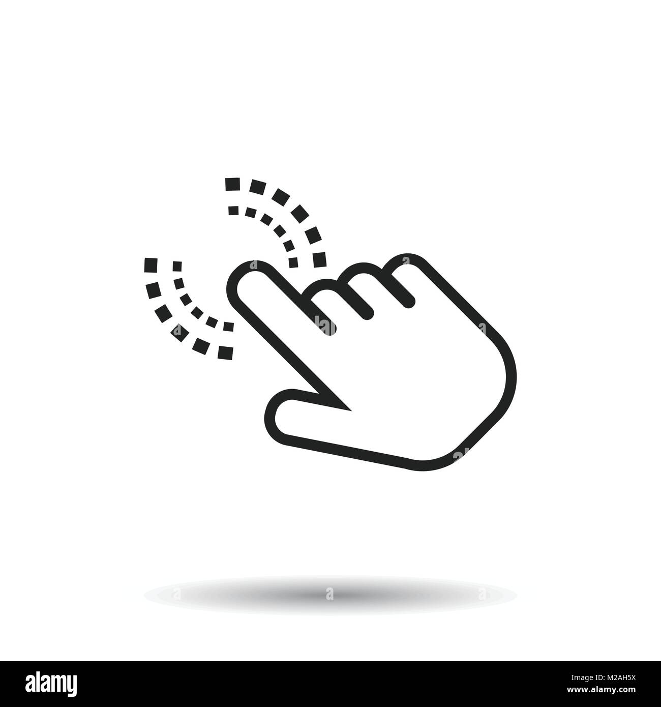 Cliquez sur l'icône ici. Curseur main signes. Bouton noir télévision ...