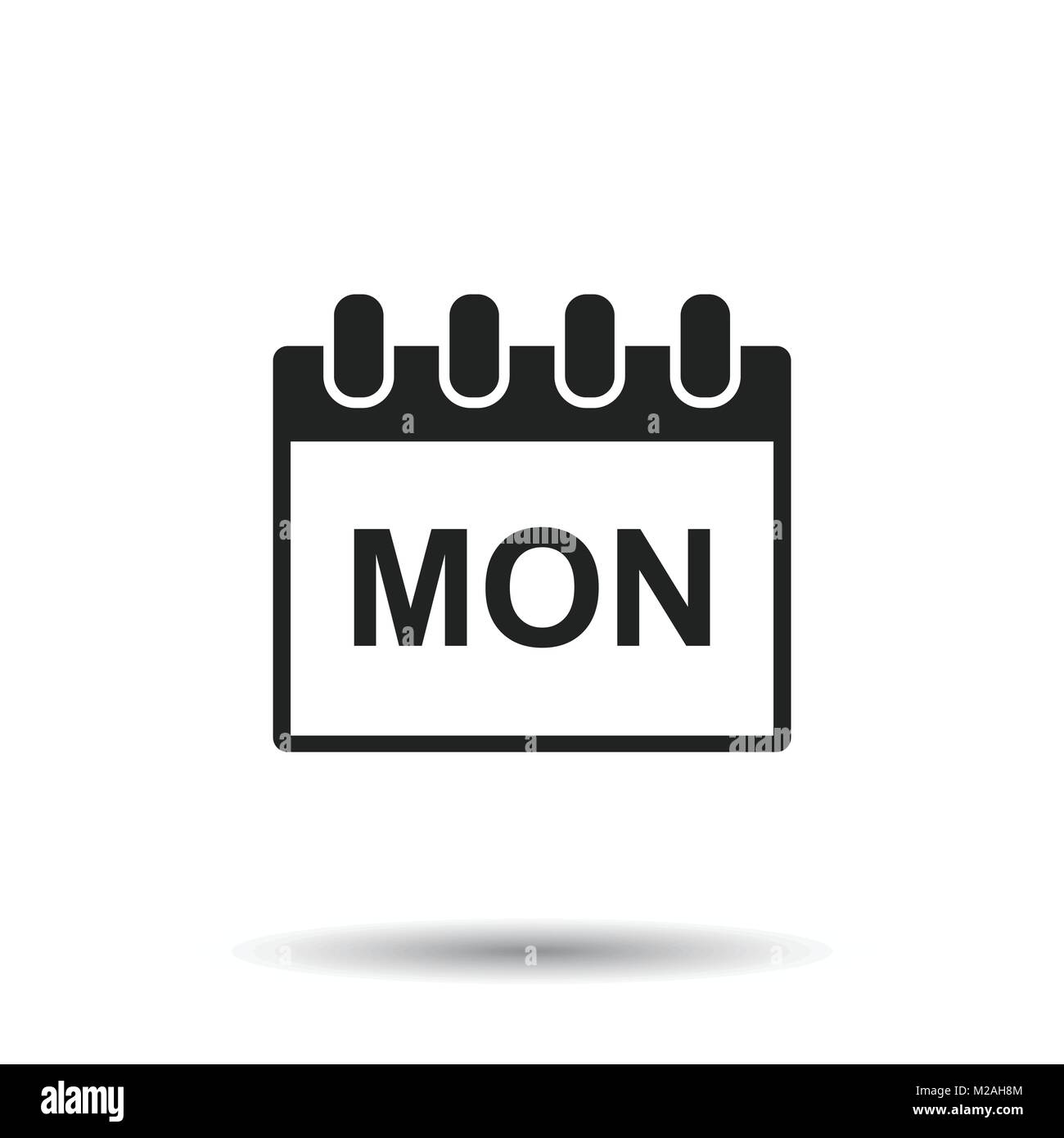 La page calendrier lundi icône pictogramme. Télévision simple ...