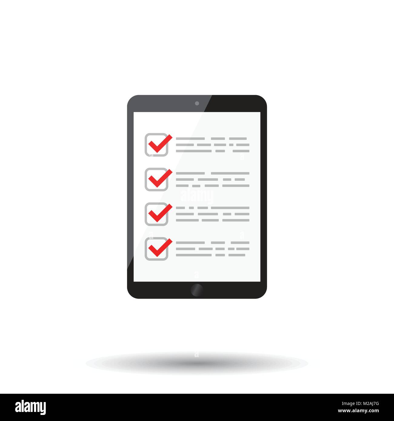 Liste de vérification d'affaires avec tablette. Vérifier l'icône liste ...