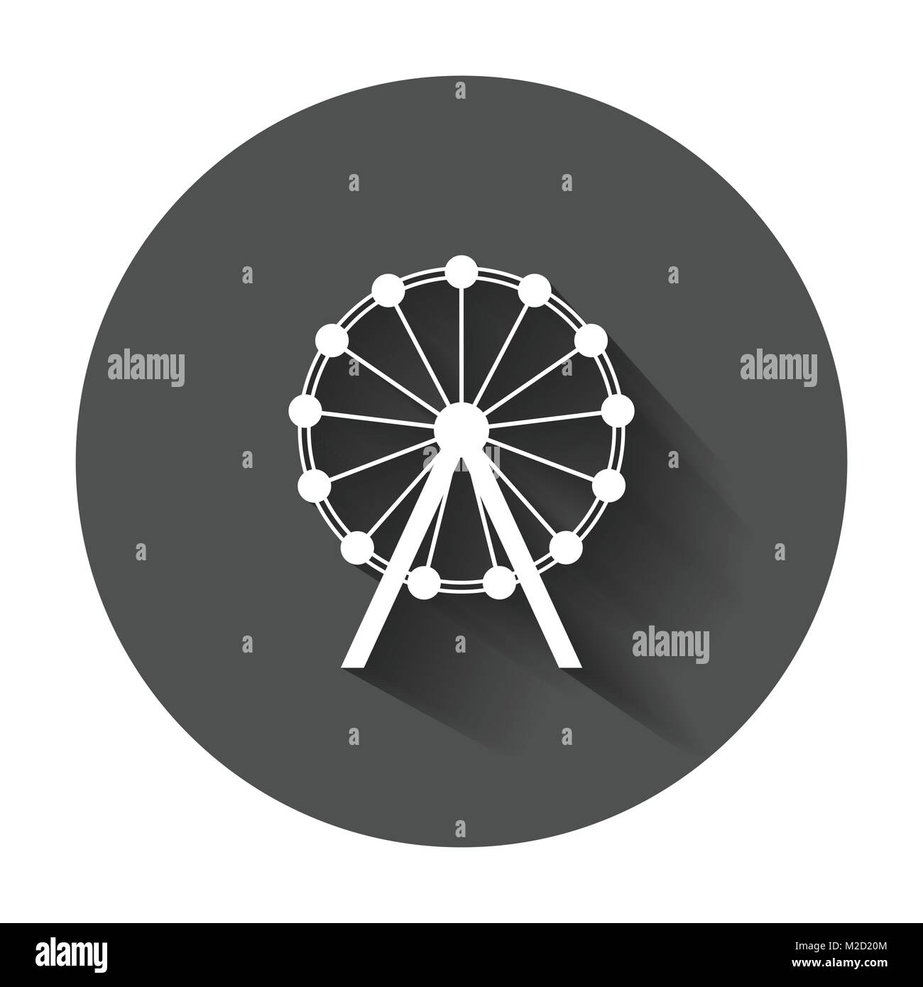 Grande roue vector icône. Parc carrousel en icône. Manège avec ombre ...