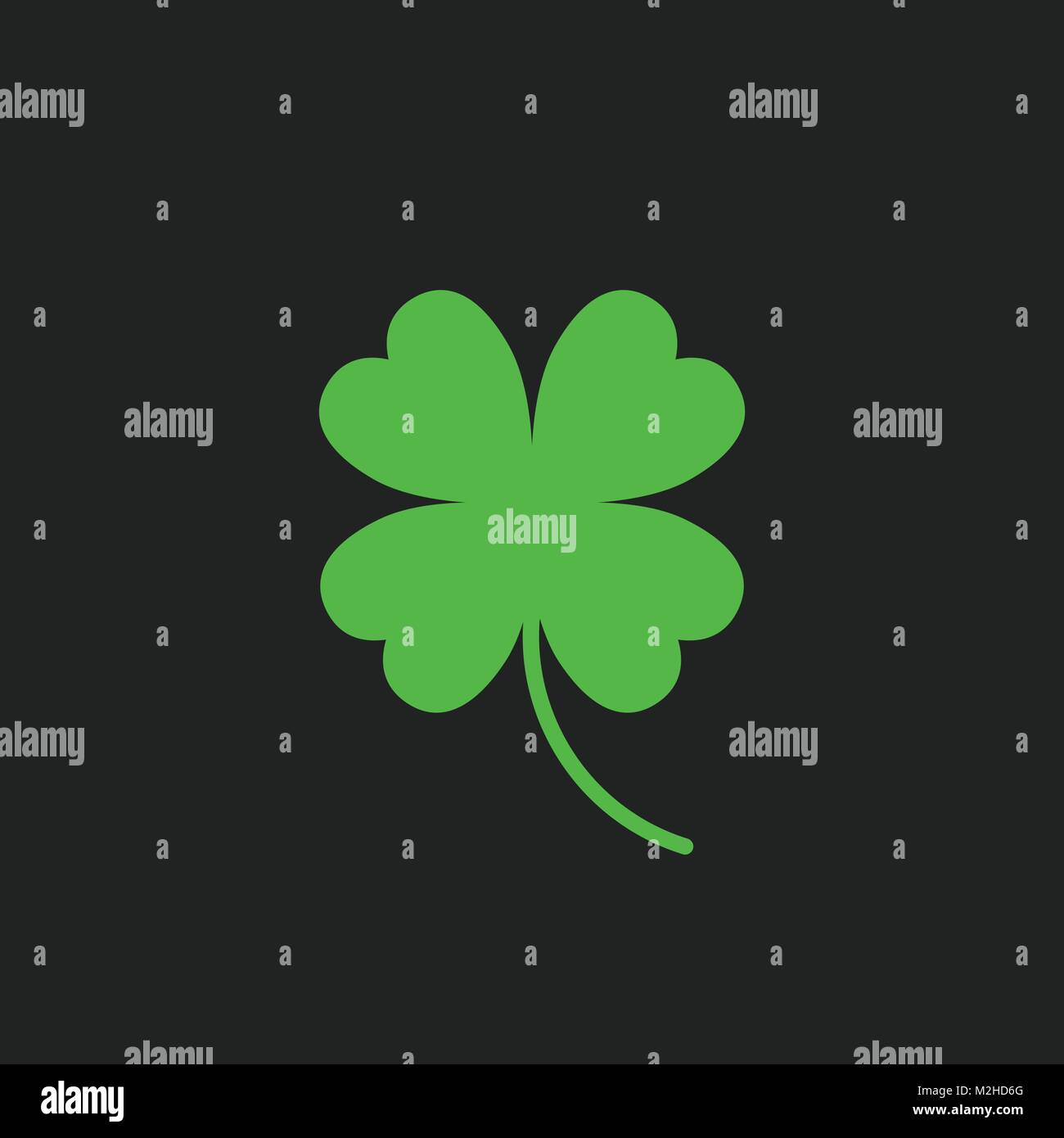 Trèfle à quatre feuilles vector icône. Simple illustration icône ...