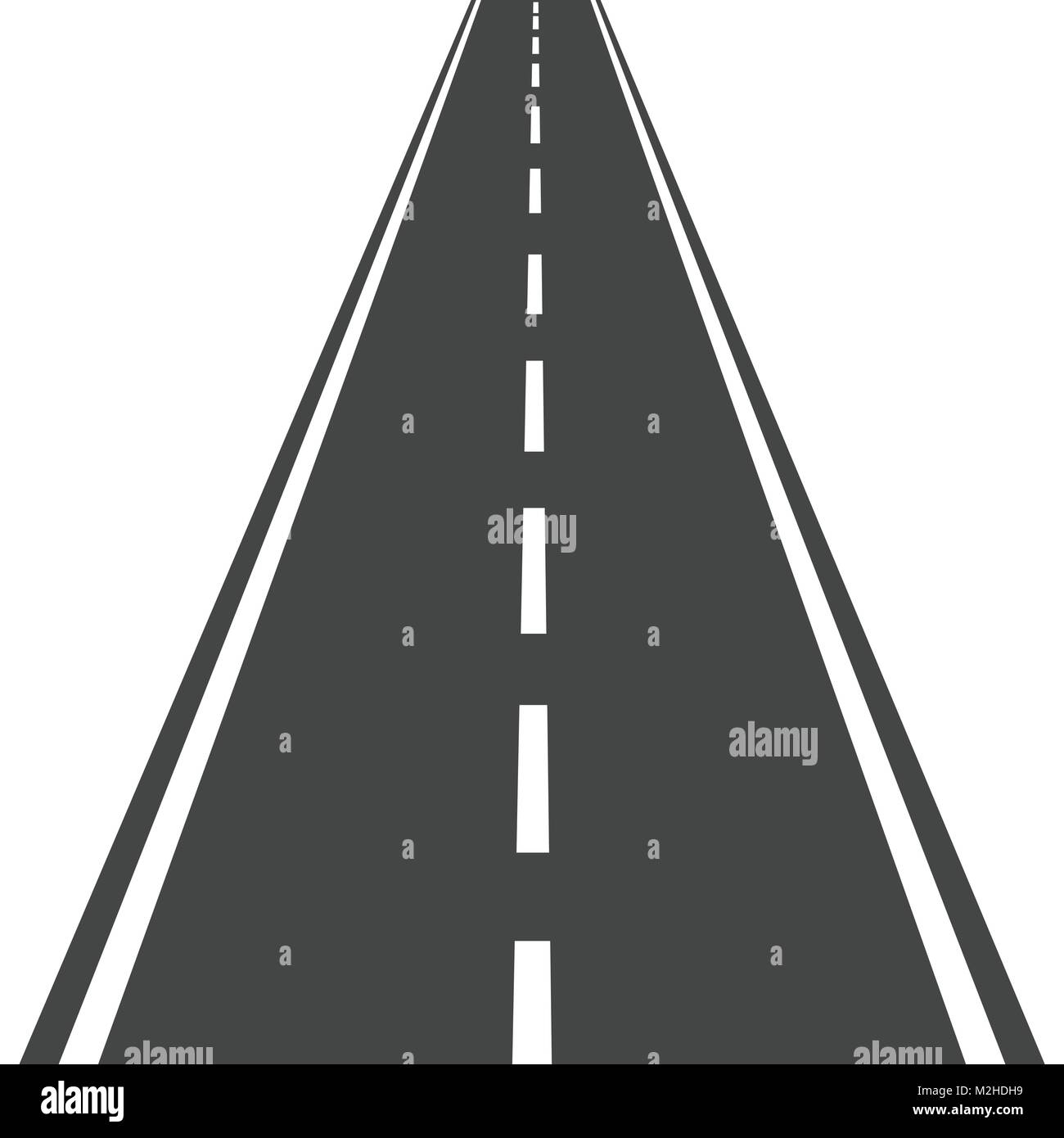 Route droite avec marquage blanc illustration vectorielle. Icône de l ...