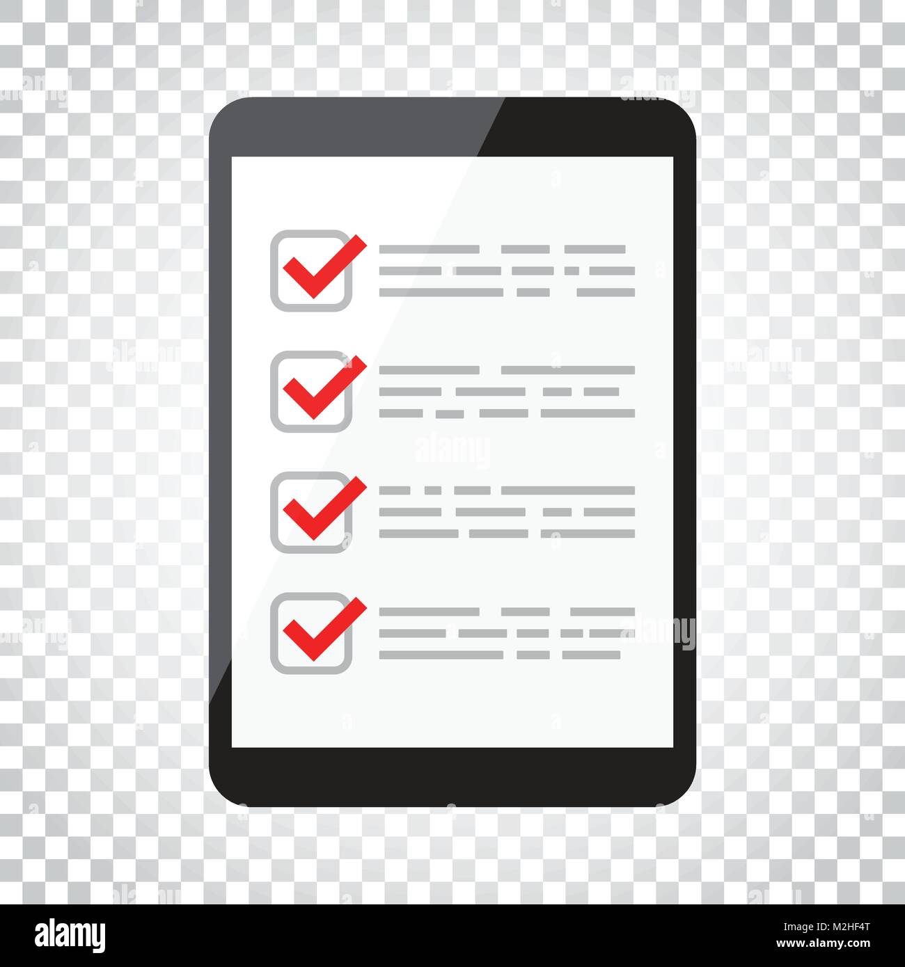 Liste de vérification d'affaires avec tablette. Vérifier l'icône liste ...
