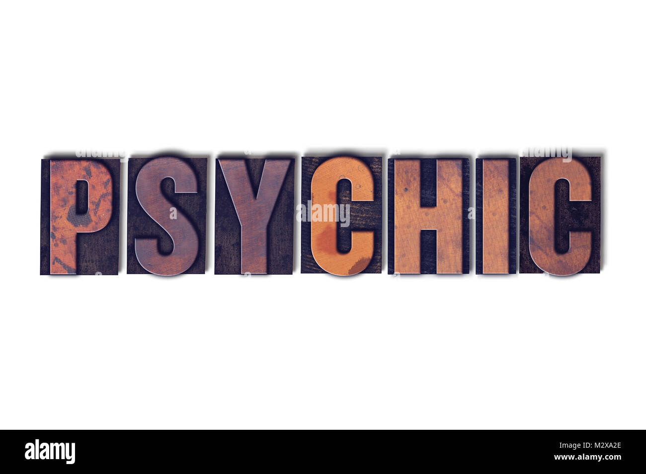 Le mot concept psychique et le thème écrit en bois vintage typo sur ...