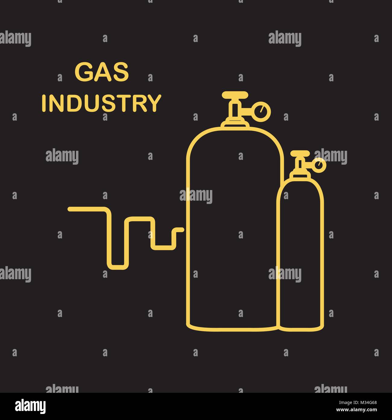 Des bouteilles de gaz. L'industrie du gaz. Conception pour poster ou ...
