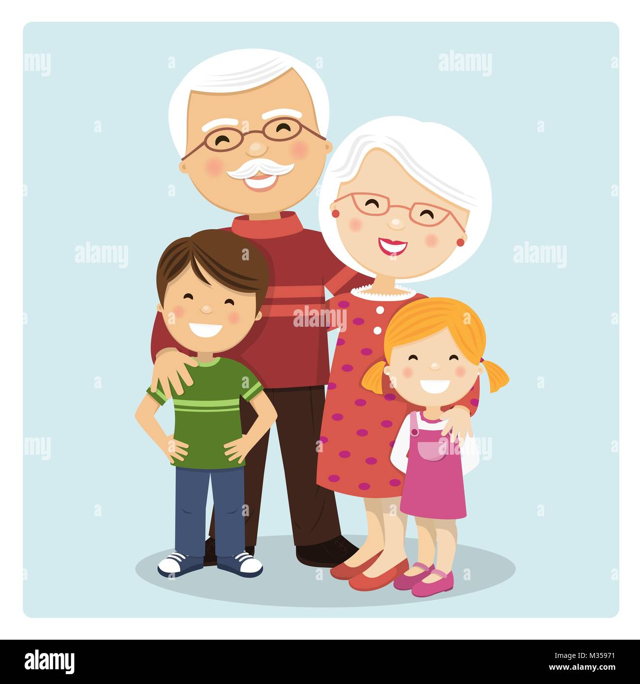 Grands parents avec petits enfants Banque d'images détourées - Alamy