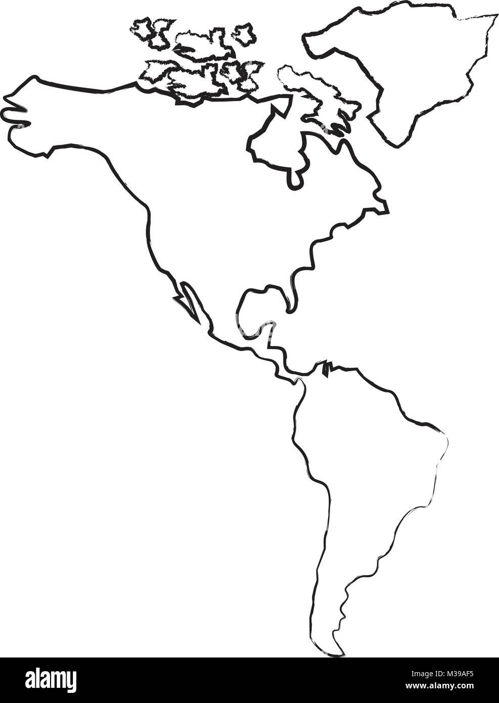 Croquis del mapa del continente america Banque d'images vectorielles ...