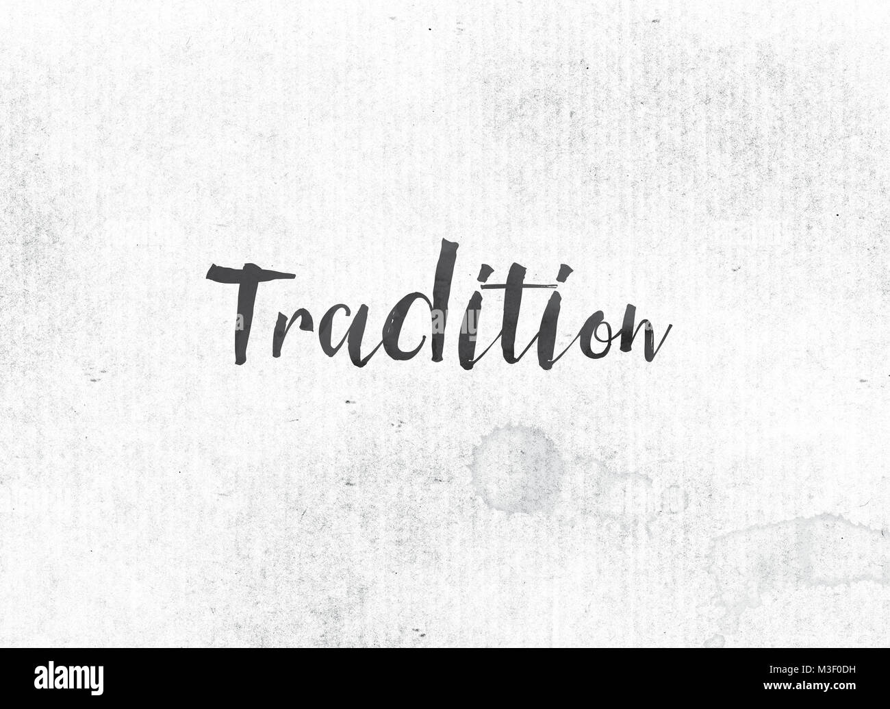 Le mot Tradition concept et peint thème en noir sur un fond de lavage ...