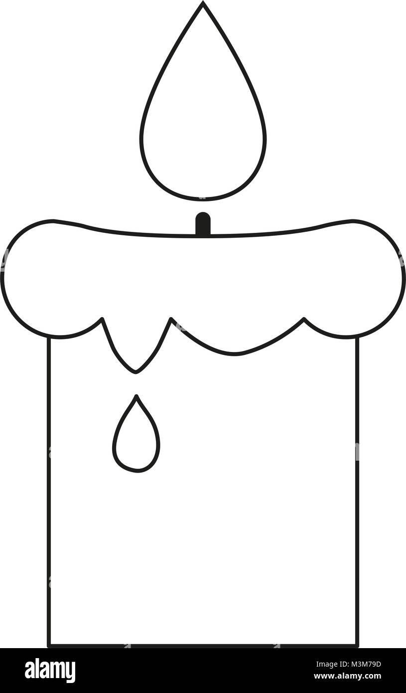 Les dessins au trait noir et blanc affiche l'icône de cierge allumé ...