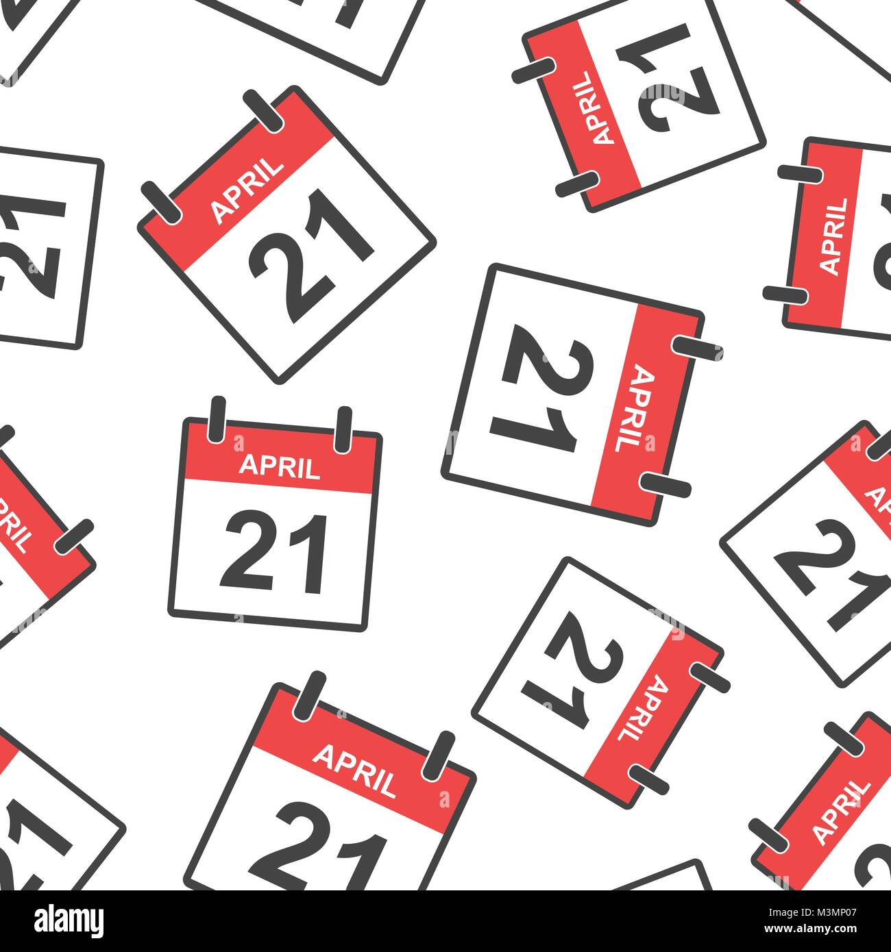 21 avril page Calendrier de fond transparent. Business flat vector ...