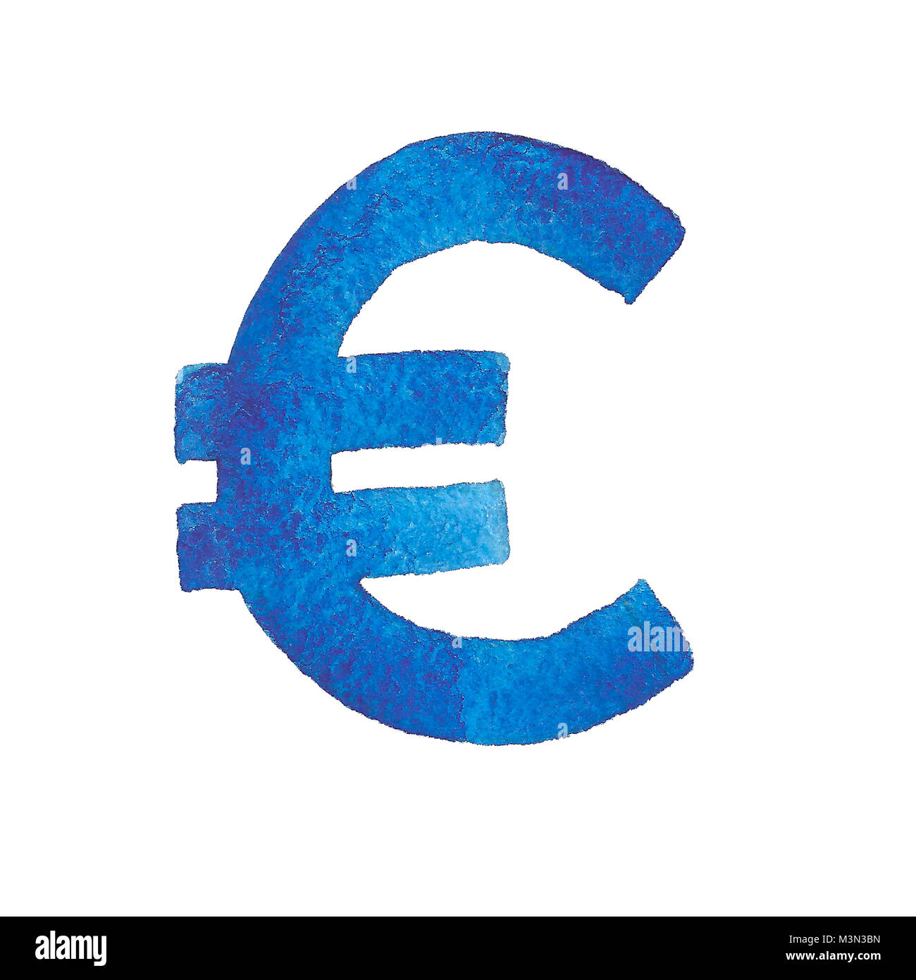 Euro. Aquarelle illustration de l'Union européenne symbole de devise ...