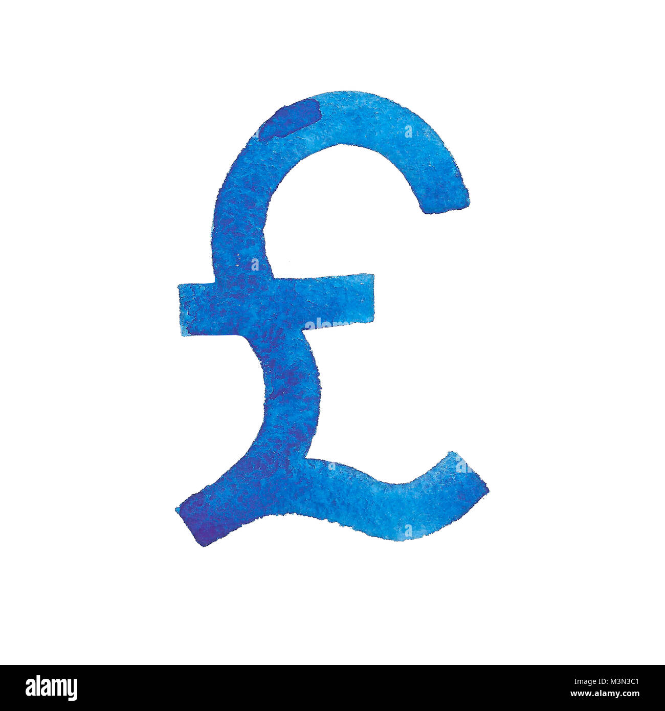 GBP. Illustration à l'aquarelle d'une banque note de la Grande-Bretagne ...