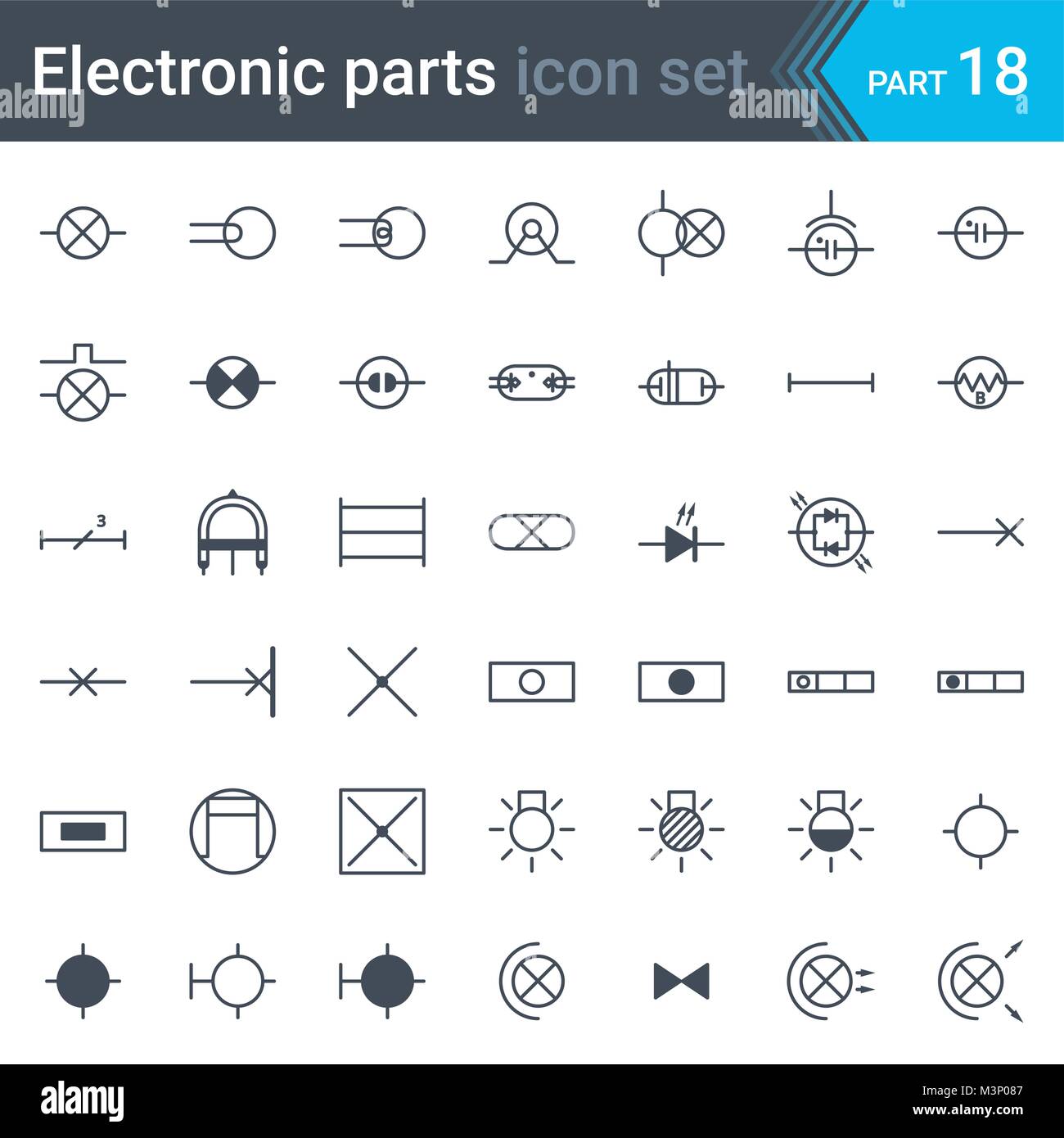Vector set complet de schéma du circuit électronique et électrique ...