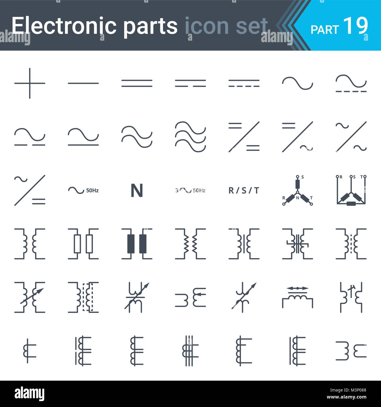 Vector set complet de schéma du circuit électronique et électrique ...