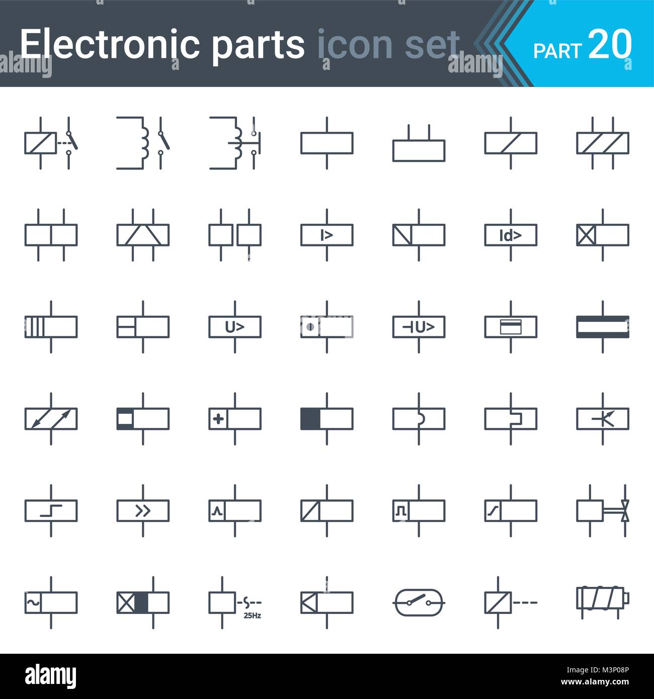 Vector set complet de schéma du circuit électronique et électrique ...