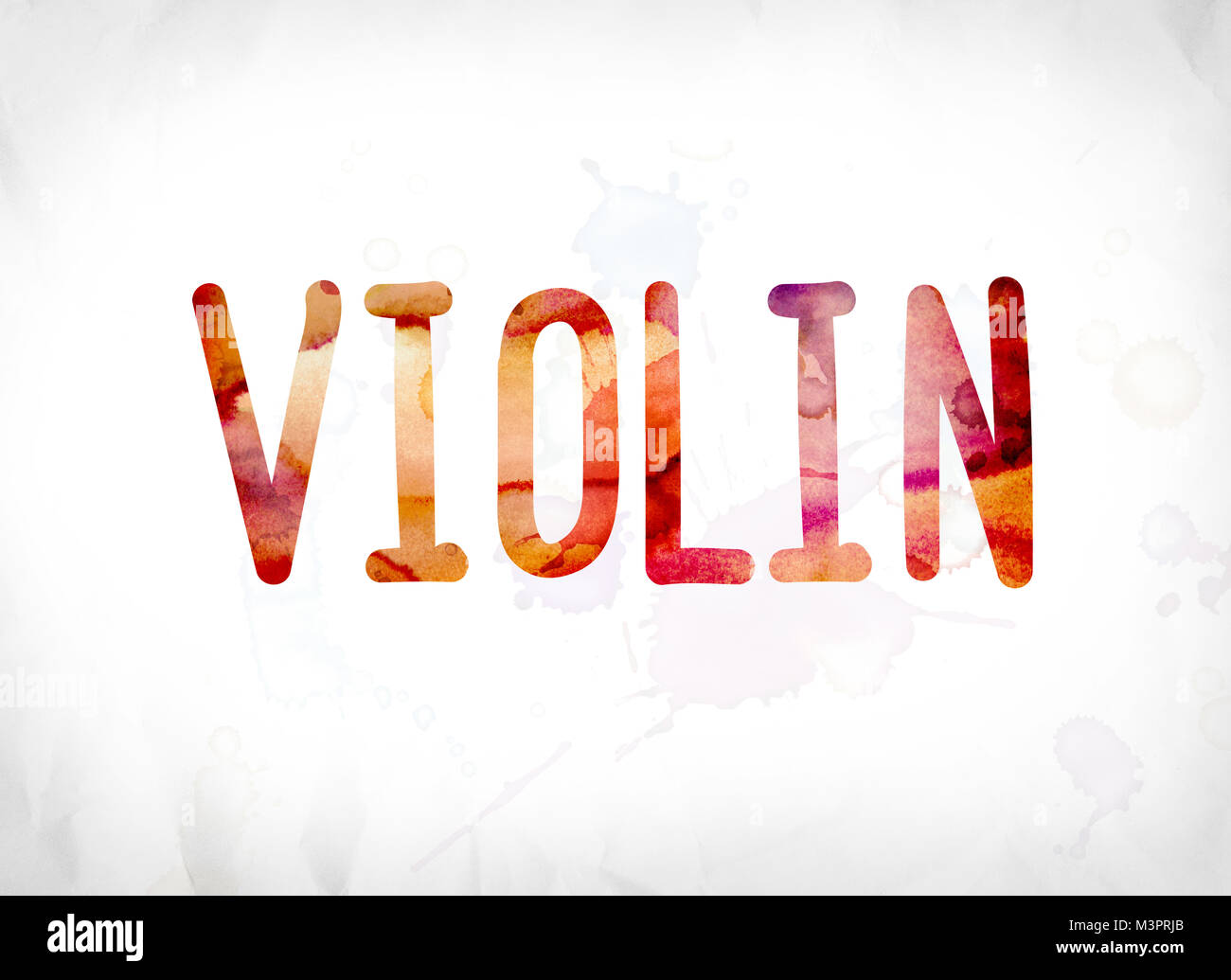 Le mot concept violon thème et peint en aquarelles colorées sur un fond ...