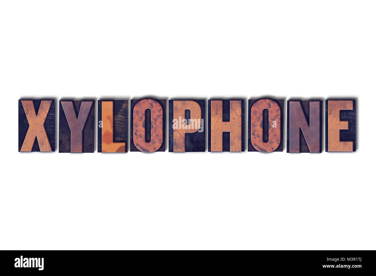 Le mot concept xylophone et le thème écrit en bois vintage typo sur ...