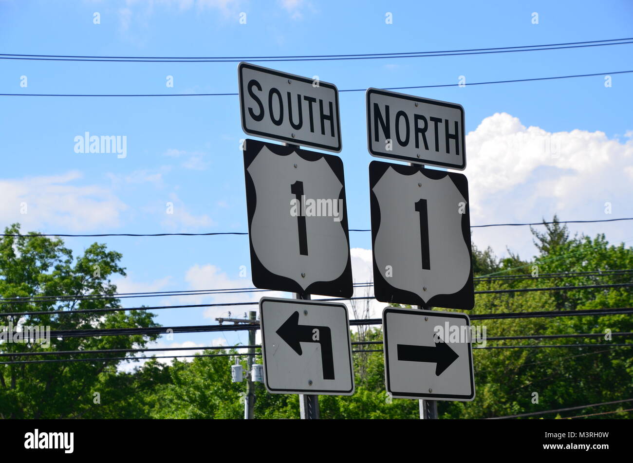 North south road signs Banque de photographies et d’images à haute ...