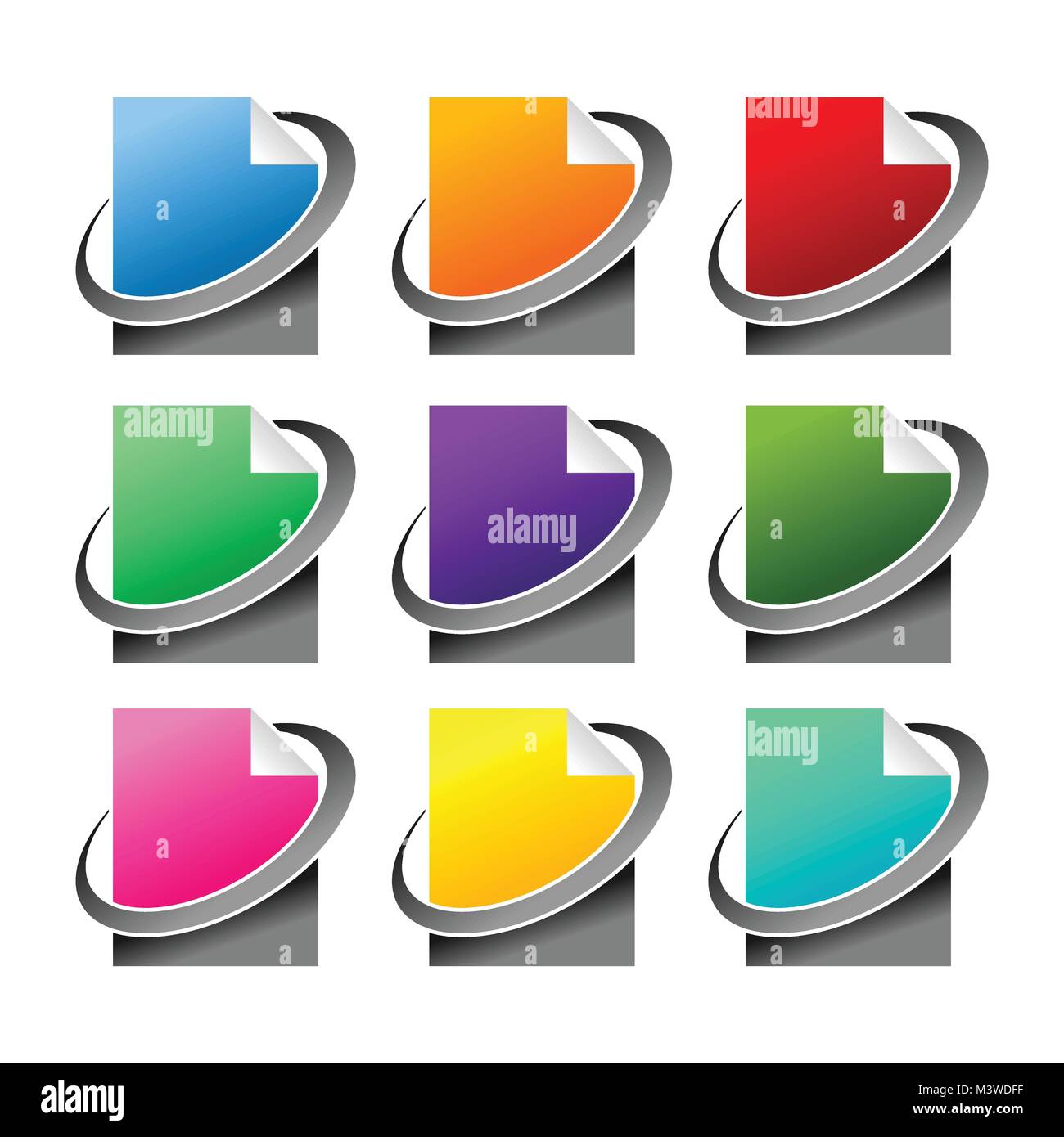 Différentes couleurs fichier réseau Symbole Vecteur Conception Business ...